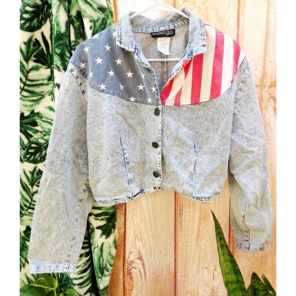Vintage | Jackets & Coats | Vintage American Flag Jean Jacket | Poshmark